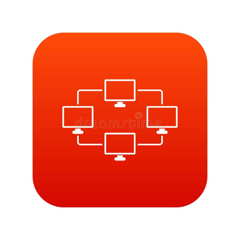 Computer Transmission Information Icon Digital Red Stock Vector ...