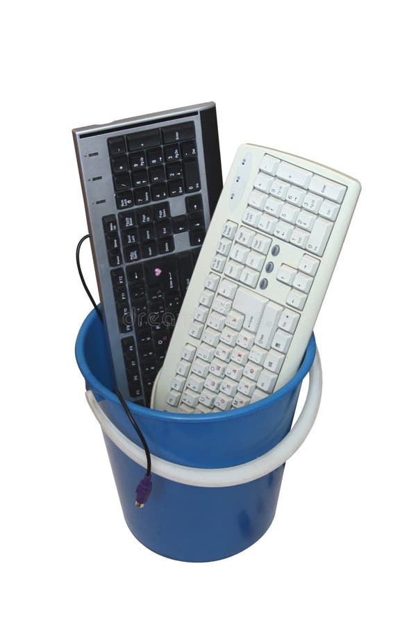 Computer in trash can. stock photo. Image of 070216m0294 - 2432210