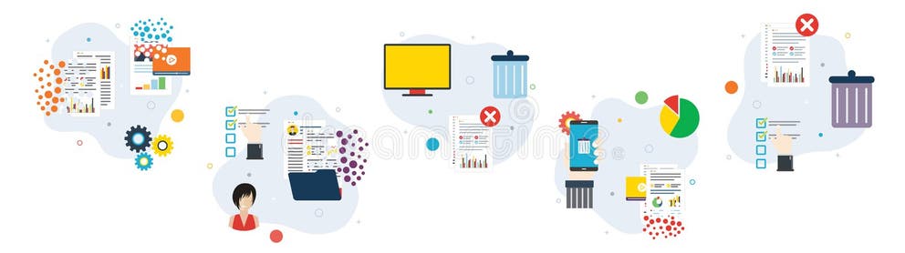 Computer, Trash Digital, Documents and Cloud Computing Icons Stock Vector - Illustration of ...