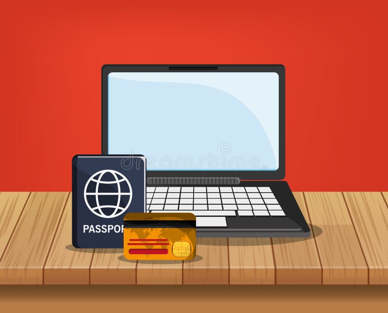 Computer and Travel Related Icons Stock Vector - Illustration of island ...