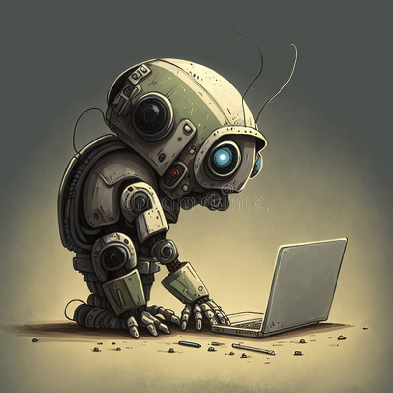 Computer Troll Bot. Generative AI Stock Illustration - Illustration of ...