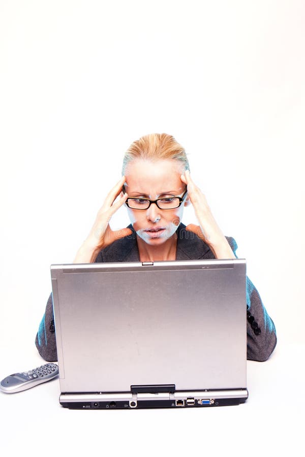 Computer troubles stock image. Image of businesswoman - 9023613