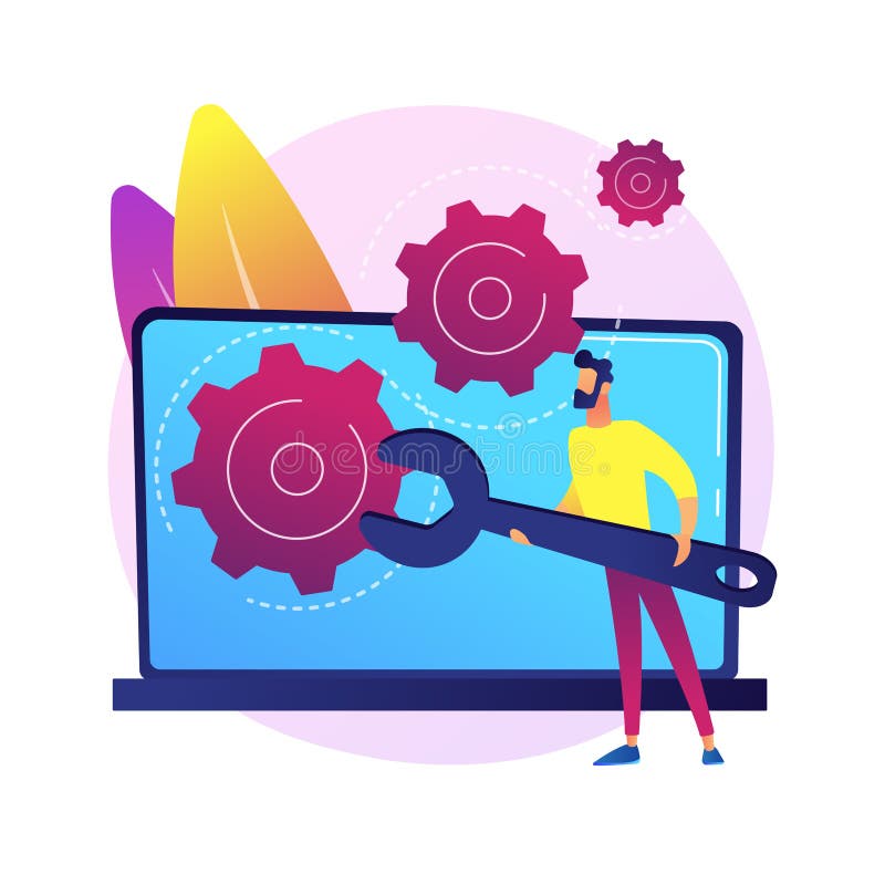 Computer Troubleshooting Abstract Concept Vector Illustration. Stock ...