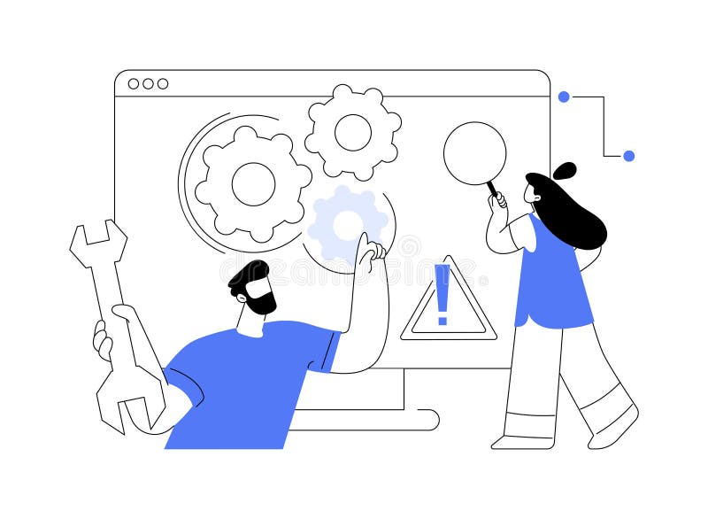 Computer Troubleshooting Abstract Concept Vector Illustration. Stock ...