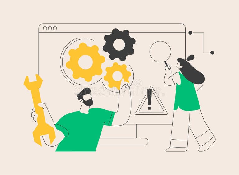 Computer Troubleshooting Abstract Concept Vector Illustration. Stock Vector - Illustration of ...