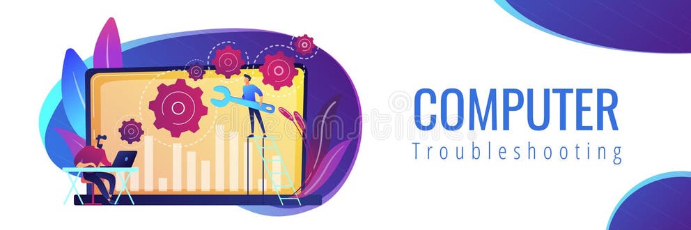 Computer Troubleshooting Concept Banner Header. Stock Vector ...