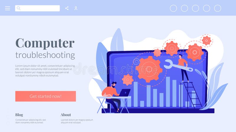 Computer Troubleshooting Concept Banner Header. Stock Vector ...