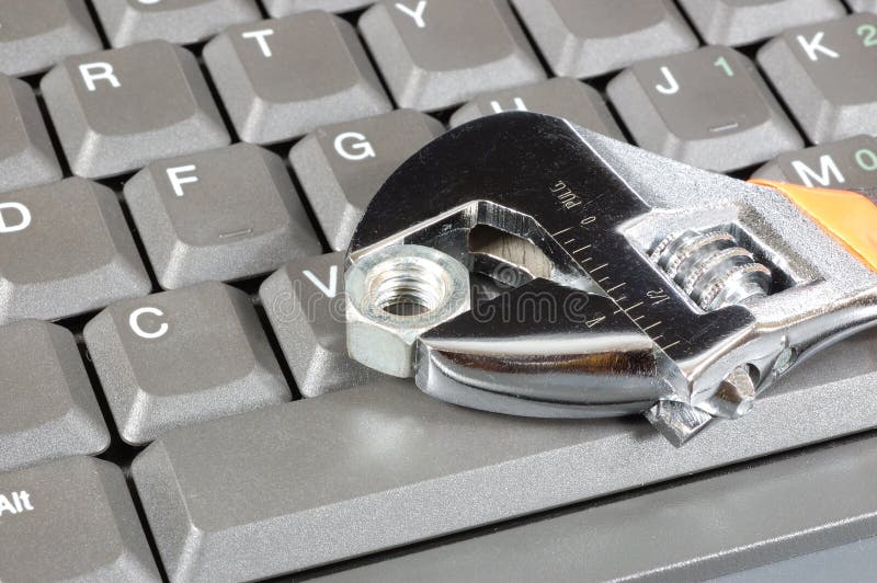 Computer Tune Up stock image. Image of keys, spanner, tool - 5310989
