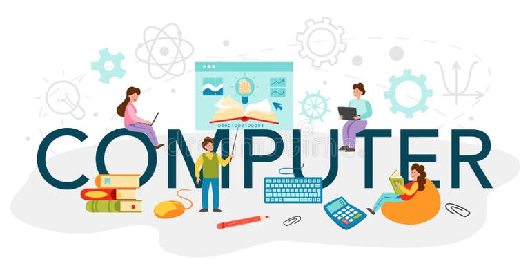 Computer Typographic Header. it Education, Student Write Software Stock ...