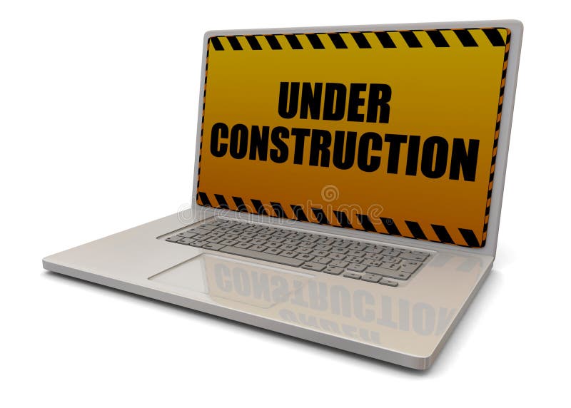 Computer Under Construction - 3D Stock Illustration - Illustration of ...