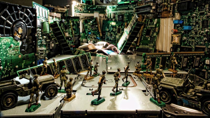 Computer Security Cyber Attack by Toy Soldiers Stock Image - Image of ...