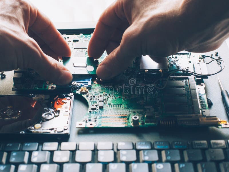 Computer Technician Cpu Repair Upgrade Technology Stock Photo - Image ...