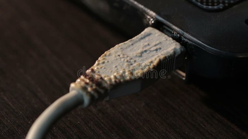 Computer USB Connector Melted by High Temperature Stock Video - Video ...