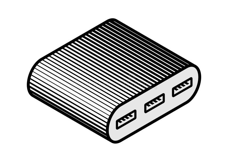 USB hub illustration stock illustration. Illustration of silver - 6864544