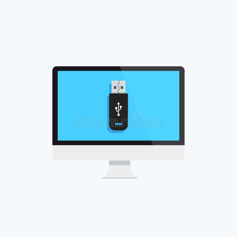 Computer USB Pendrive Vector Icon Stock Vector - Illustration of save ...