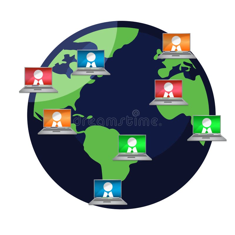 Computer User Around the World Illustration Stock Illustration ...