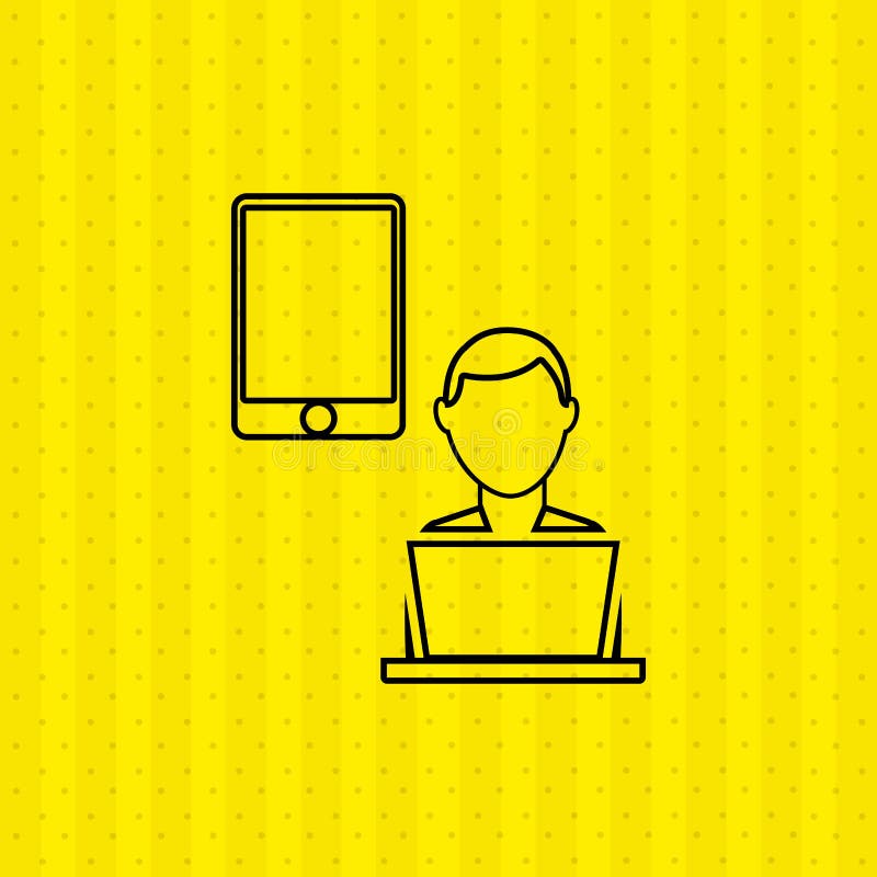 Computer user design stock illustration. Illustration of person - 69807374