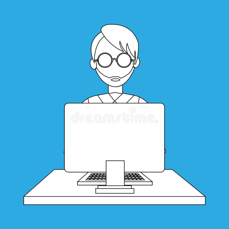 Computer user design stock illustration. Illustration of design - 70157272