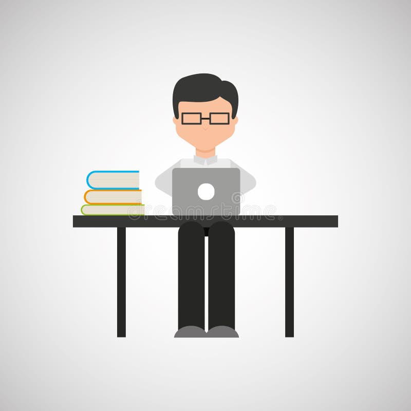 Computer user design stock illustration. Illustration of office - 71546037
