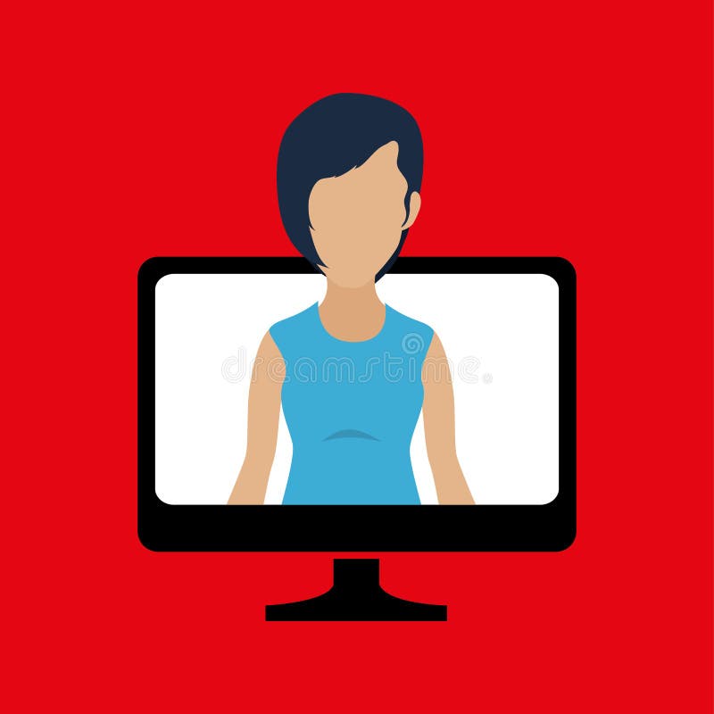 Computer user design stock illustration. Illustration of avatar - 69807304