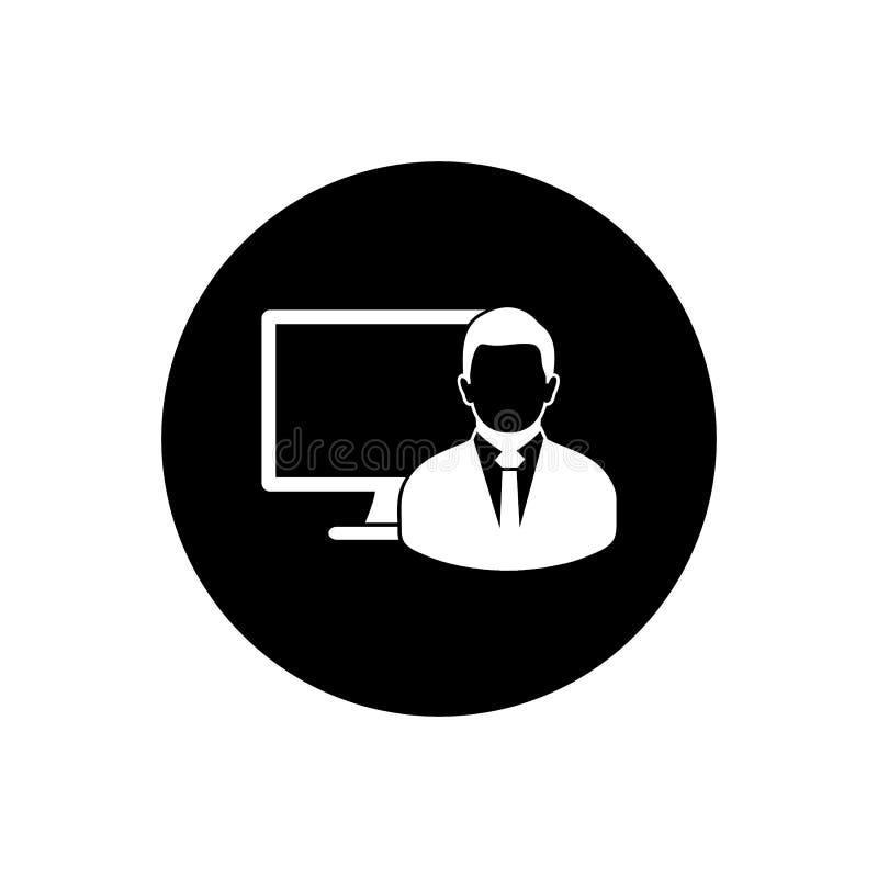 Computer user Icon. stock vector. Illustration of programmer - 175646170