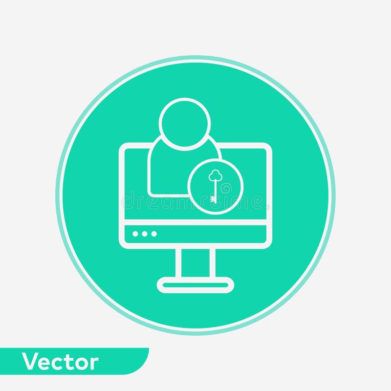Computer User Vector Icon Sign Symbol Stock Vector - Illustration of ...