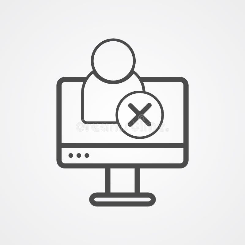 Computer User Vector Icon Sign Symbol Stock Vector - Illustration of ...