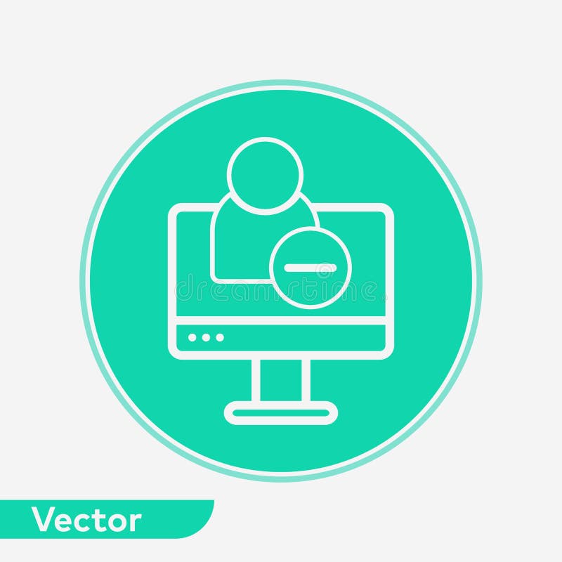 Computer User Vector Icon Sign Symbol Stock Vector - Illustration of ...