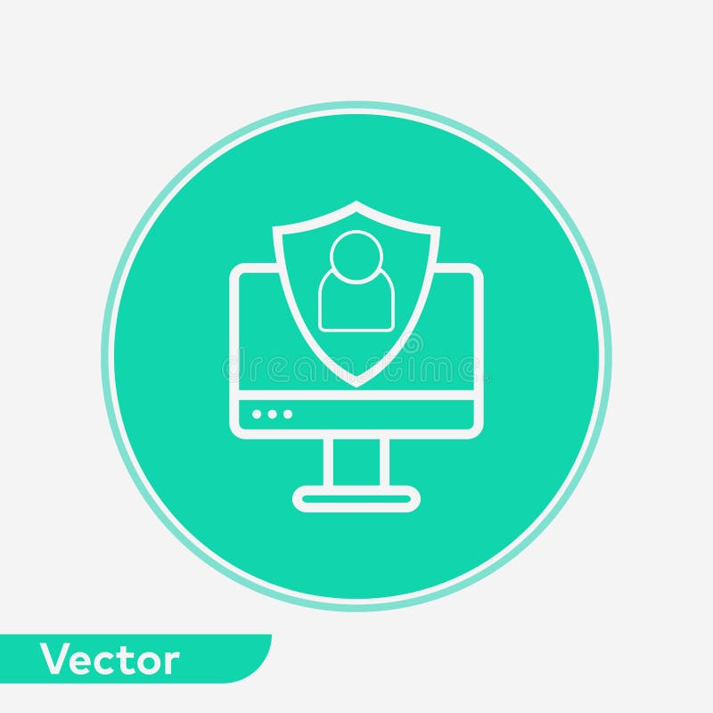 Computer User Vector Icon Sign Symbol Stock Vector - Illustration of ...