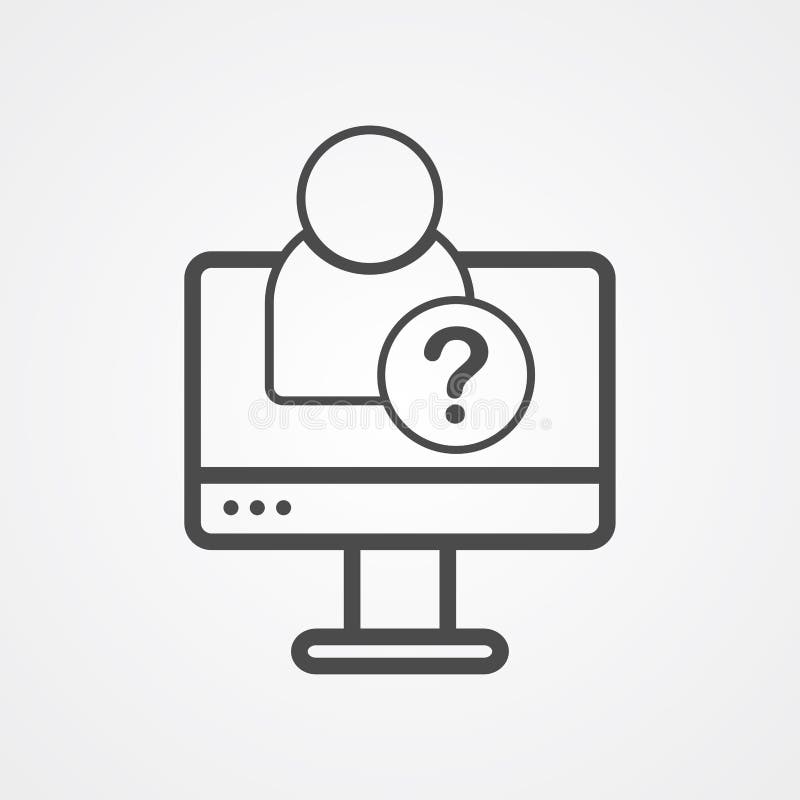 Computer User Vector Icon Sign Symbol Stock Vector - Illustration of ...