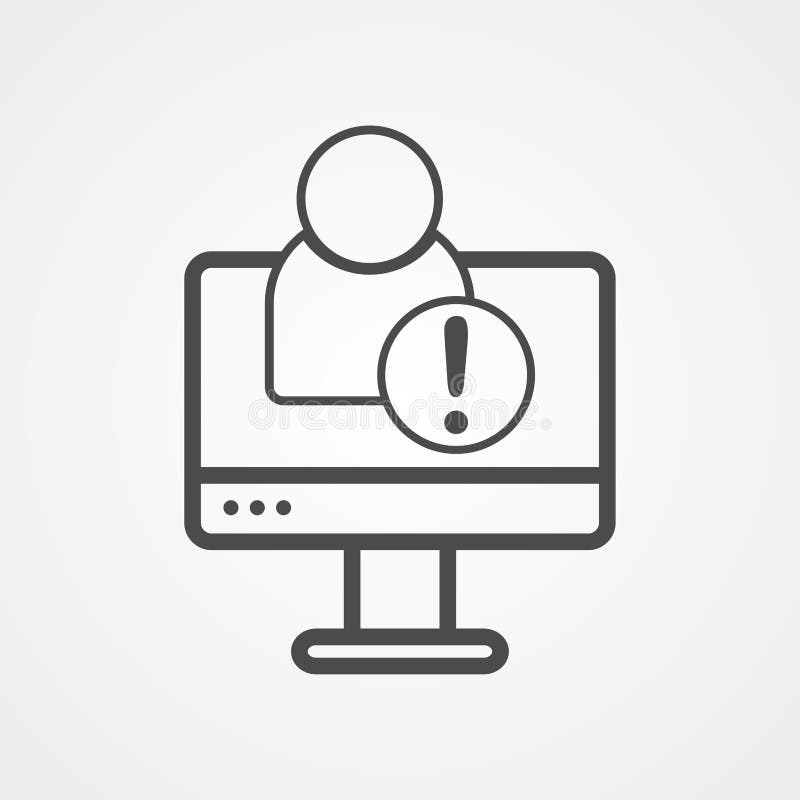 Computer User Vector Icon Sign Symbol Stock Vector - Illustration of ...