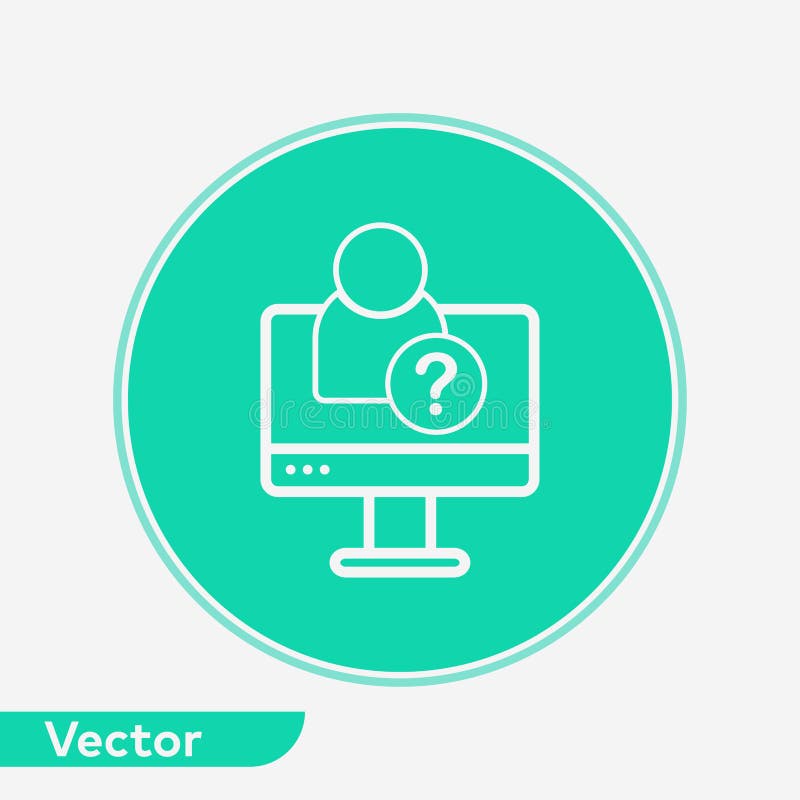 Computer User Vector Icon Sign Symbol Stock Vector - Illustration of ...