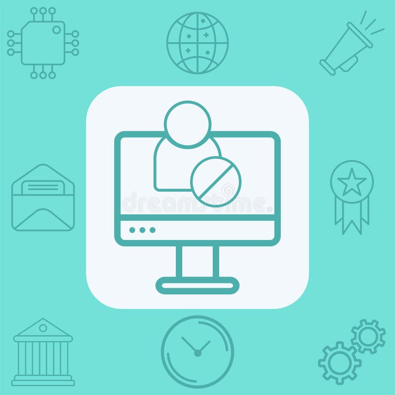 Computer User Vector Icon Sign Symbol Stock Illustration - Illustration ...