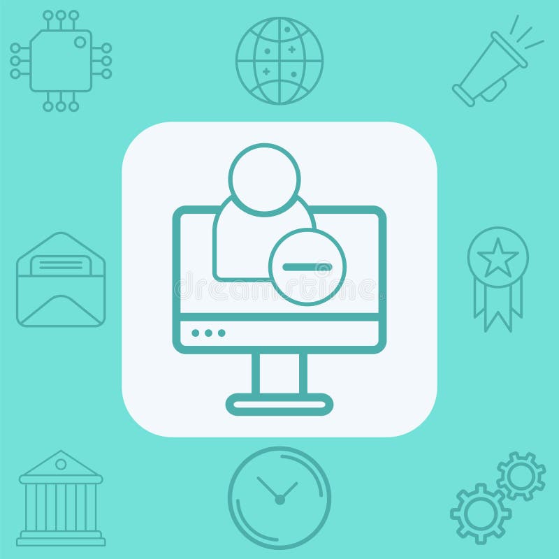Computer User Vector Icon Sign Symbol Stock Illustration - Illustration ...