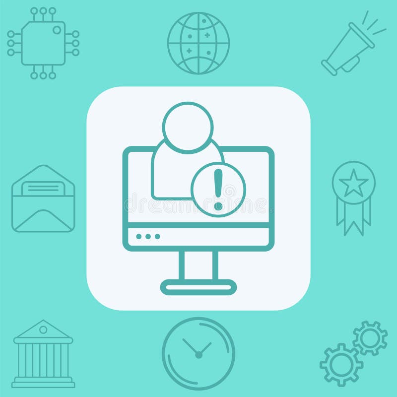 Computer User Vector Icon Sign Symbol Stock Illustration - Illustration ...