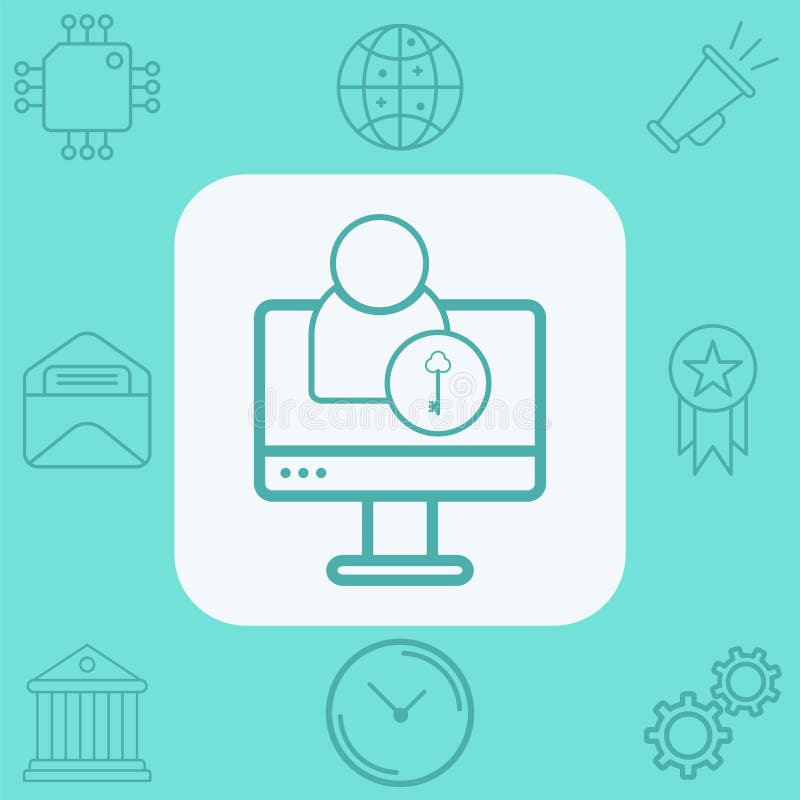 Computer User Vector Icon Sign Symbol Stock Illustration - Illustration ...