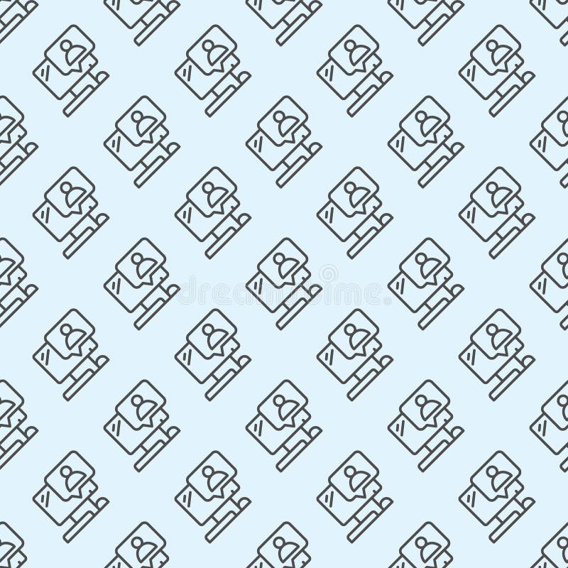Computer with User Message Line Seamless Pattern, Remote Work Theme ...