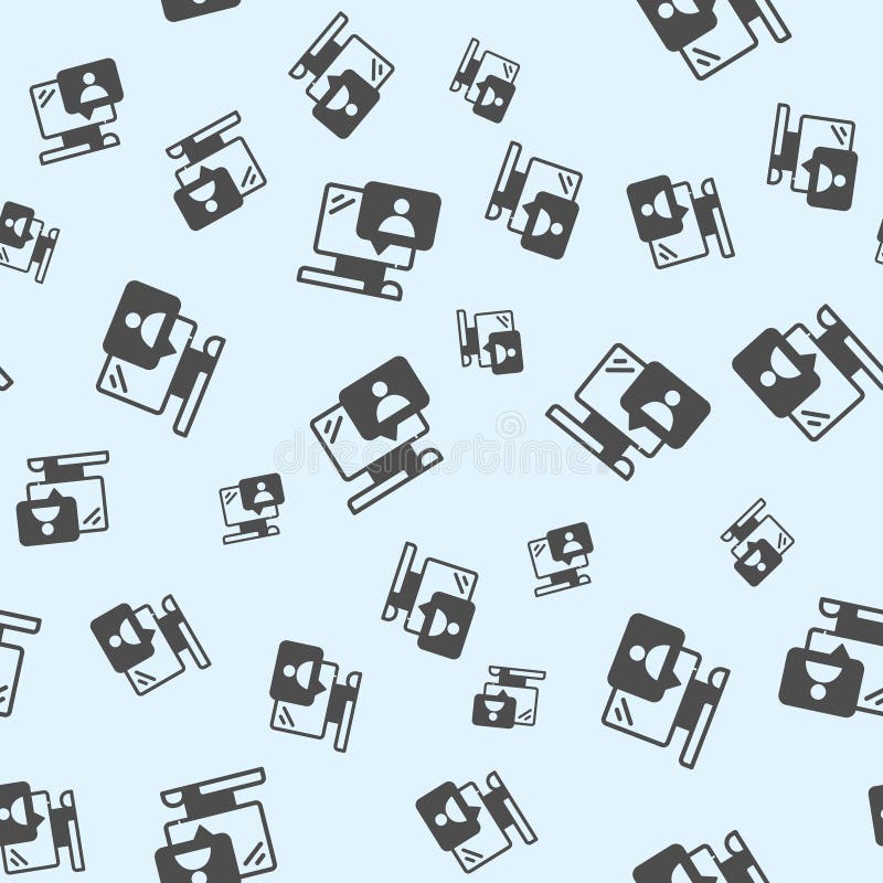 Computer with User Message Solid Seamless Pattern, Remote Work Theme ...