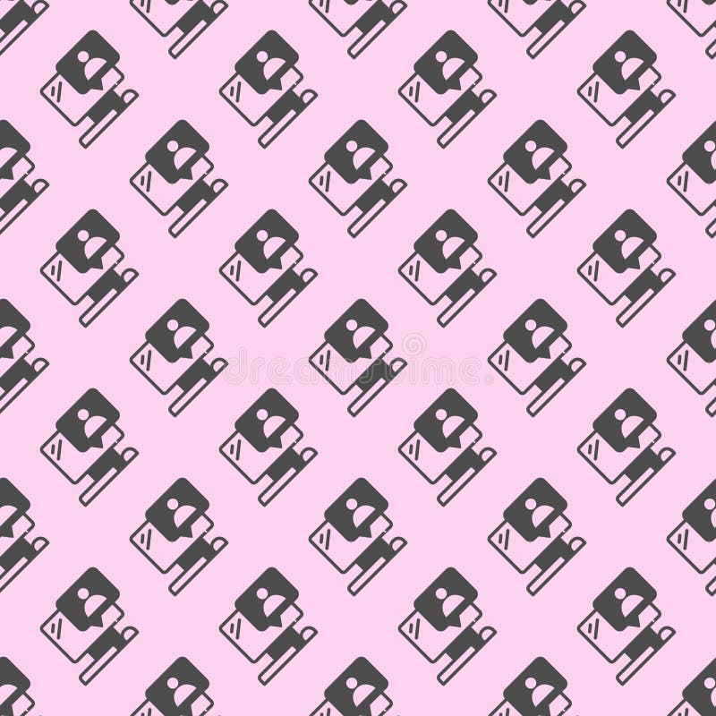 Computer with User Message Solid Seamless Pattern, Remote Work Theme ...