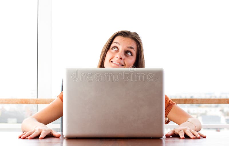 Computer user thinking stock photo. Image of laptop, alone - 21490302
