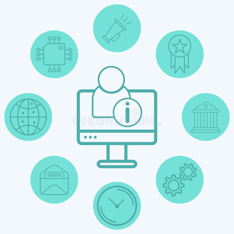 Computer User Vector Icon Sign Symbol Stock Illustration - Illustration ...