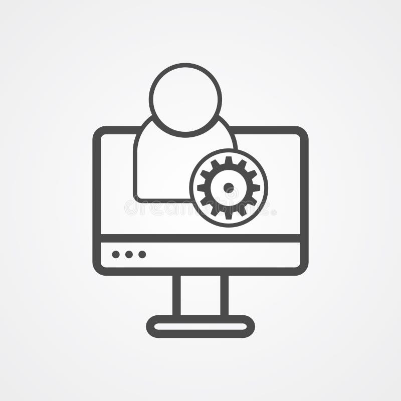 Computer User Vector Icon Sign Symbol Stock Vector - Illustration of ...