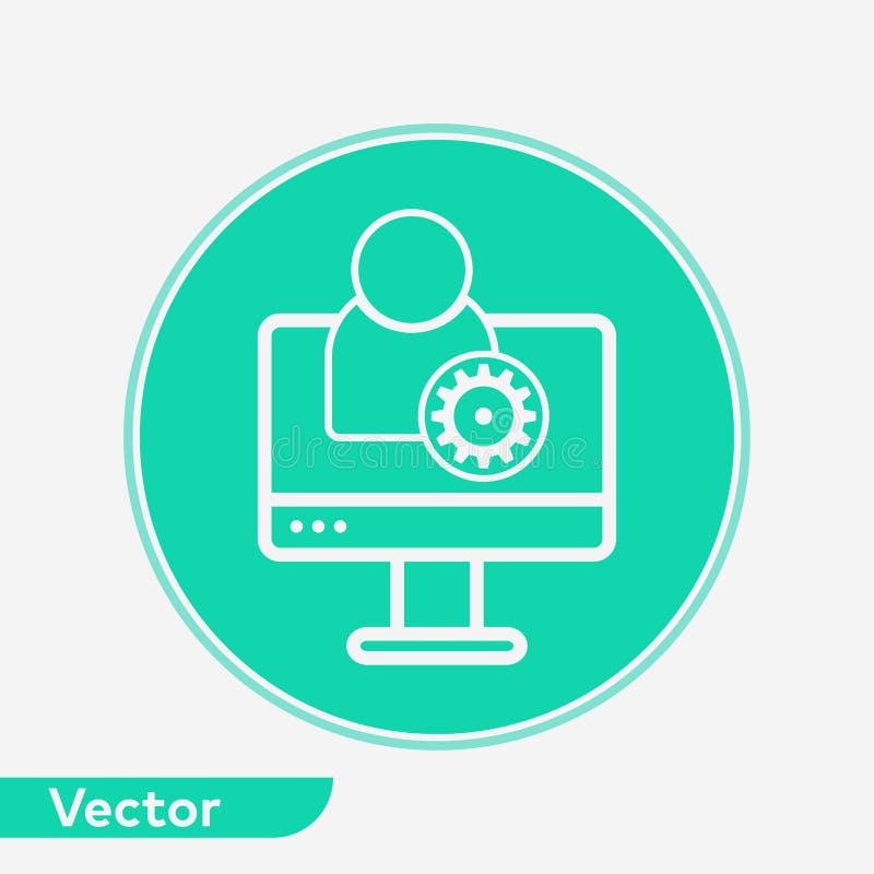 Computer User Vector Icon Sign Symbol Stock Vector - Illustration of ...