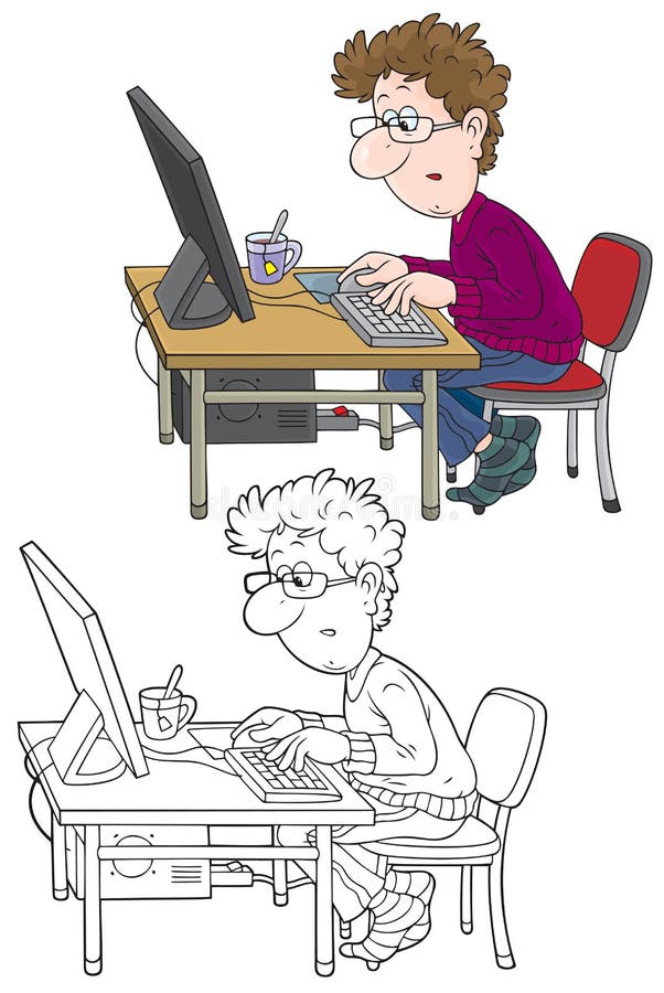 Computer user stock vector. Illustration of gamer, computer - 33544549