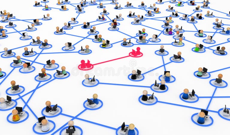 Computer Users, Linked Pairs Stock Illustration - Illustration of link ...