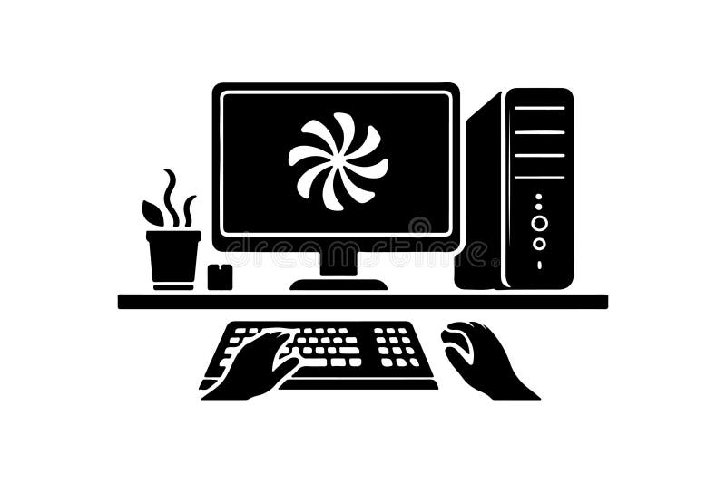 Computer Vector Art, Illustration File, Computer Logo Stock Vector ...