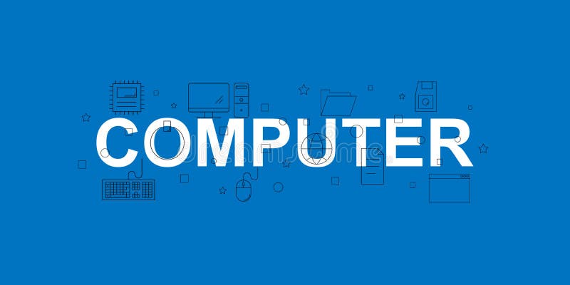 Vector Computer Pattern with Word. Computer Background Stock Vector ...