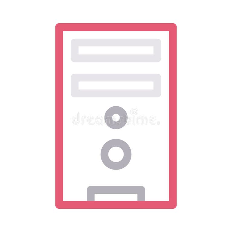 Computer Vector Color Line Icon Stock Vector - Illustration of front ...
