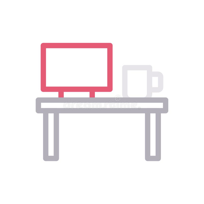 Computer Vector Color Line Icon Stock Vector - Illustration of desktop ...