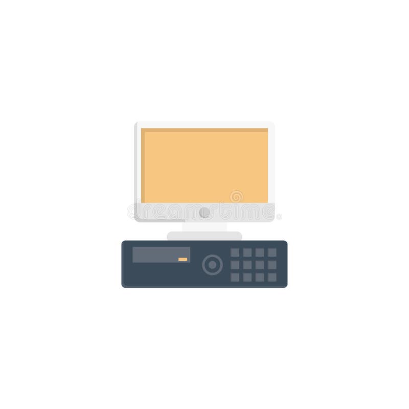 Computer Vector Flat Colour Icon Stock Vector - Illustration of premium ...